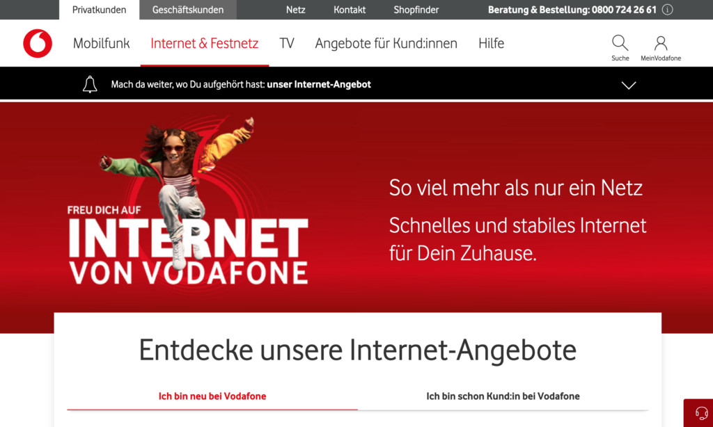 Vodafone Internet für Zuhause im Test 2025