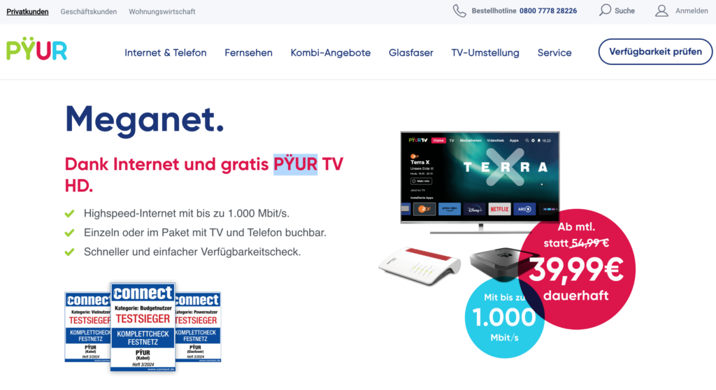 PYUR Internet im Test 2025